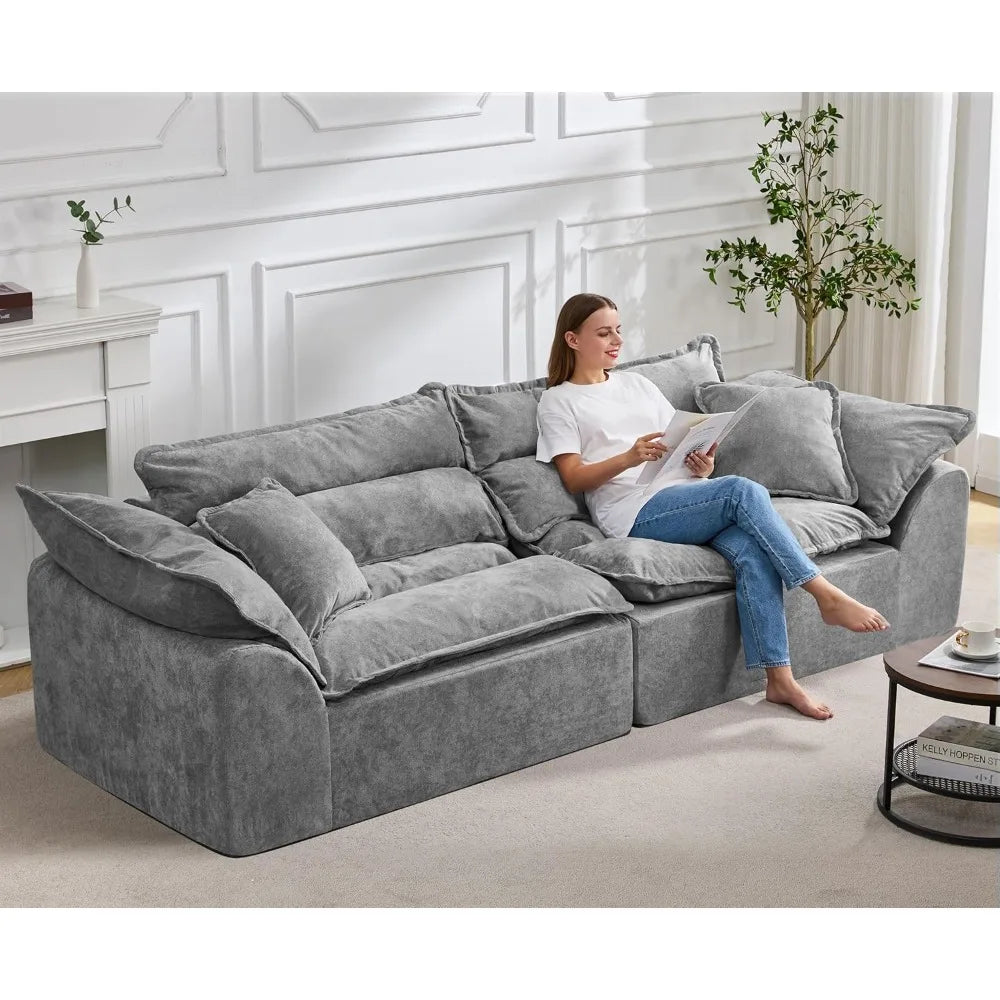 HUANZHUANG Modular Sectional Sofa Cloud Couch With Removable Cushions ...